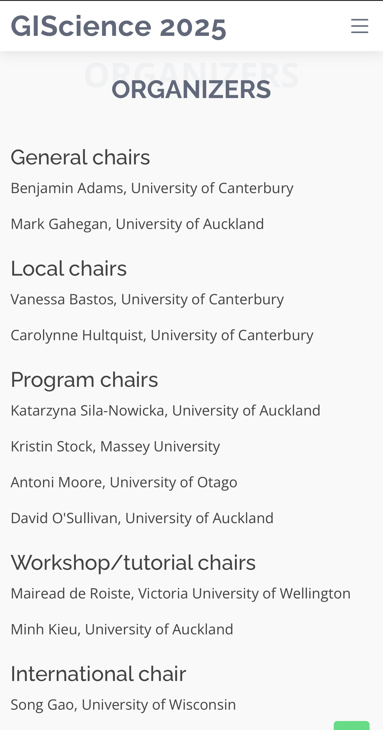 CFP: GIScience 2025 in New Zealand – GeoDSLab@UW-Madison