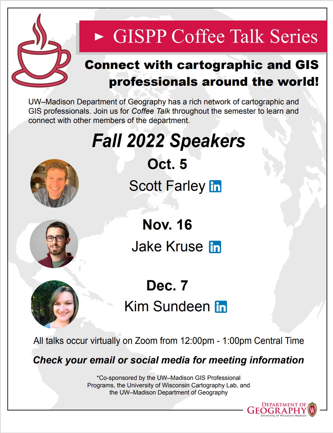 Announcing Fall 2022 GISPP Coffee Talks – UW-Madison GIS Professional ...
