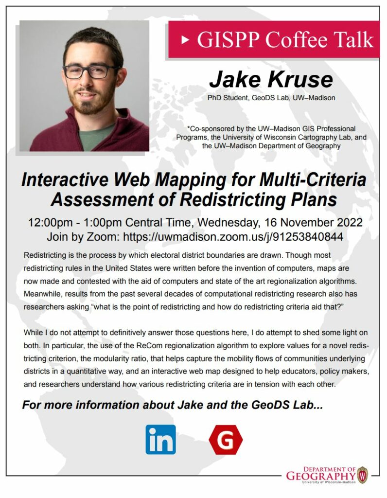 Coffee Talk | Jake Kruse | November 16th 12-1 pm CDT – UW-Madison GIS ...