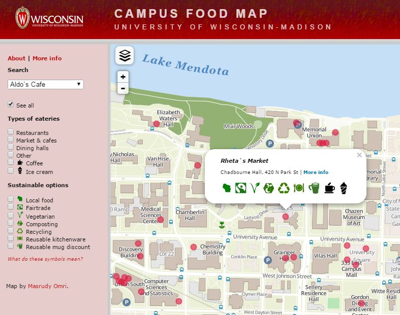 CampusFoodMap - Mad Geog News - Dev Site